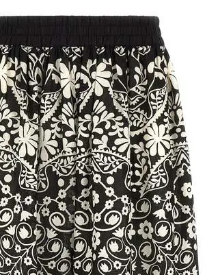 Max Mara Printed Cotton Voile Cropped Wide-leg Pants