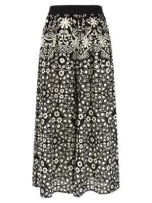 Max Mara Printed Cotton Voile Cropped Wide-leg Pants
