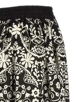 Max Mara Printed Cotton Voile Cropped Wide-leg Pants