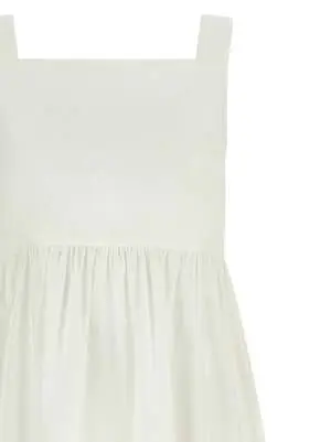 Max Mara Cotton Poplin Fit And Flare Dress With Lace Trim