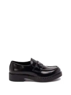 Prada Chocolate Brushed Leather Loafers