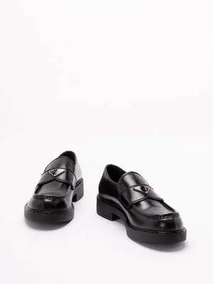Prada Chocolate Brushed Leather Loafers
