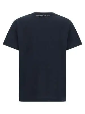 Max Mara Mmedile' Metallic Print Cotton T-shirt - Blue