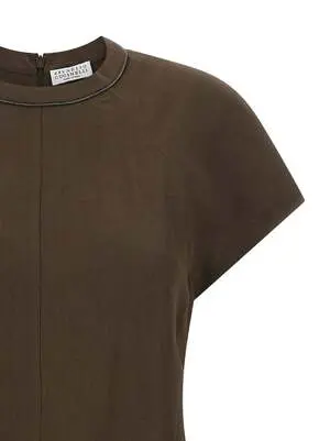 Brunello Cucinelli T-shirt Dress With Monile Trim