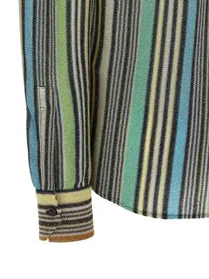 Missoni Lamé Viscose Shirt With Vertical Stripes