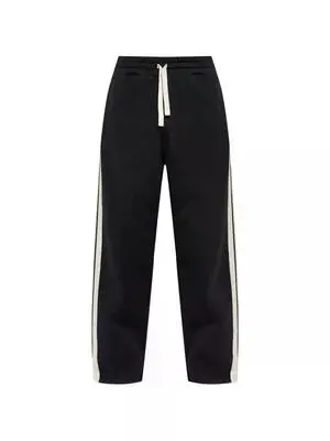 Palm Angels Side-stripe Logo-print Wide-leg Cotton Track Pants
