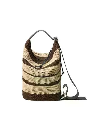 Loewe Striped Interwoven Shoulder Bag - Brown