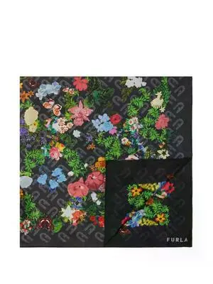 Furla Floral-print Monogram Scarf