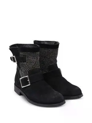 JIMMY CHOO Studded Buckle Ankle Boots