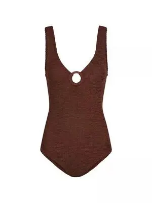 Hunza G Celine Ring Detail Swimsuit - Brown