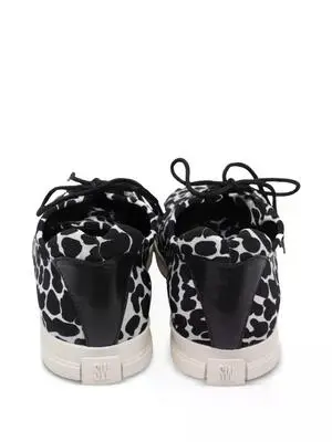 STUART WEITZMAN Animal Print Canvas Lace-up Sneakers