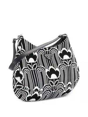 Prada Cleo Jacquard Knit Shoulder Bag