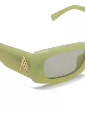 Attico X Linda Farrow Mini Marfa Rectangle Frame Sunglasses - Green