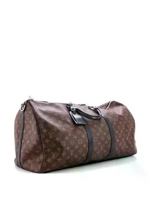 LOUIS VUITTON Keepall Bandouliere 55 Travel Bag - Brown