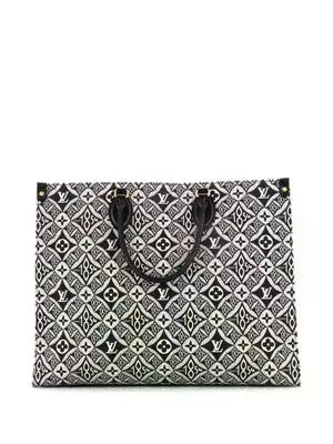 LOUIS VUITTON Monogram Jacquard Gm Tote Bag - Black