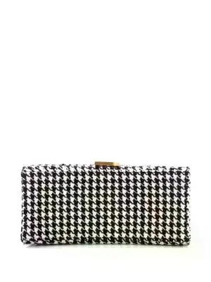 Balenciaga Hourglass Top Handle Bag Houndstooth Textile Shoulder Bag