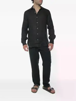 MC2 SAINT BARTH Pamplona Linen Shirt - Black