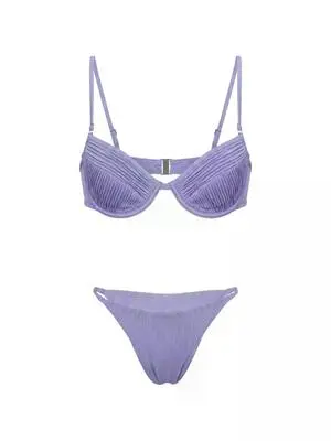 SELIA RICHWOOD Amy Shirred Pleated Bikini - Purple