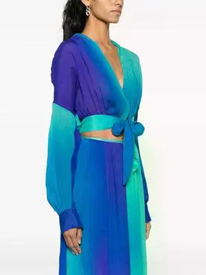 FORTE_FORTE Ombré Silk Cropped Blouse