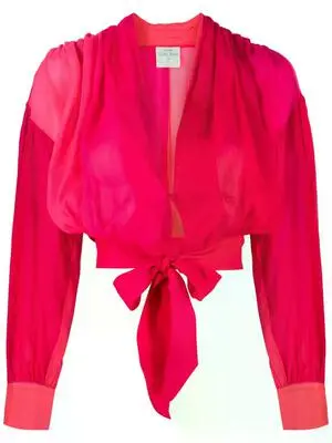 FORTE_FORTE Raspberry Silk Blouse