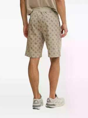 Guess Monogram Print Drawstring Shorts - Neutrals