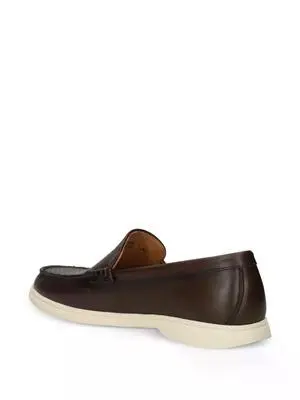 BOSS Woven-panel Leather Loafers