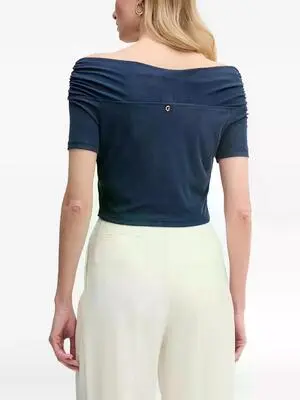 Guess Off-shoulder Ruched Top - Blue