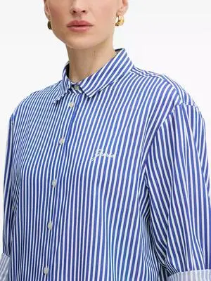 Guess Striped Logo Embroidered Shirt