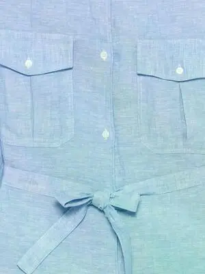 Aspesi Belted Shirt Dress In Slub Texture