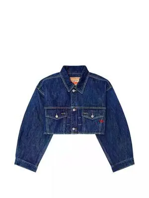 DIESEL® Cropped Oversized Denim Jacket