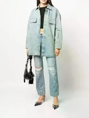 Amiri Paint-splatter Ripped Straight Jeans