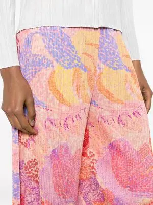 Issey Miyake Abstract Print Cropped Trousers - Pink