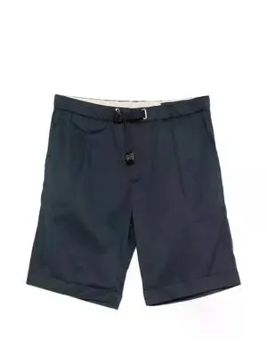 WHITE SAND Belted Pleated Shorts