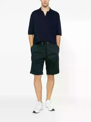 WHITE SAND Belted Pleated Shorts