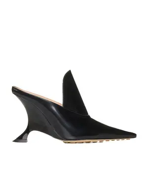 Bottega Veneta Pointed Toe Sculptural Heel Mules