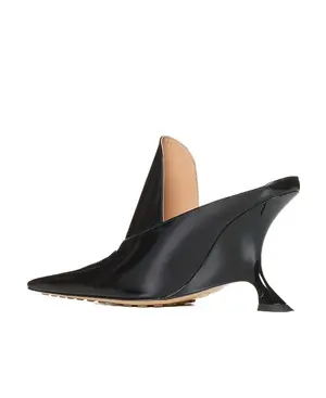 Bottega Veneta Pointed Toe Sculptural Heel Mules