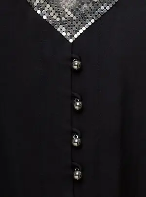 Rabanne Chainmail Panelled Cowl-neck Mini Dress