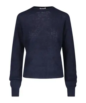 Auralee Fuzzy Crewneck Knitted Sweater