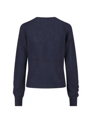 Auralee Fuzzy Crewneck Knitted Sweater