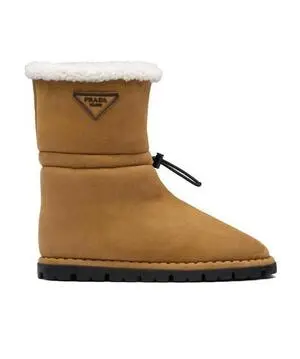Prada Shearling Logo Booties
