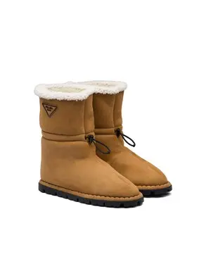 Prada Shearling Logo Booties