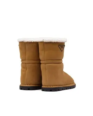 Prada Shearling Logo Booties