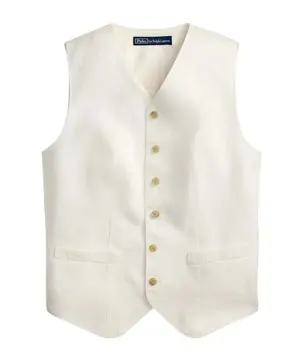 Ralph Lauren Ralph Lauren V-Neck Sleeveless Vest With Button Closure White