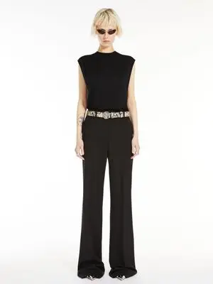 Sportmax Sleeveless Wool-silk Top With Ribbed Details