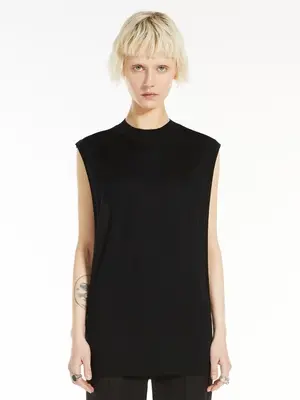 Sportmax Sleeveless Wool-silk Top With Ribbed Details