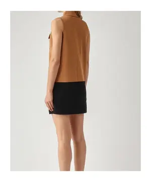 Elisabetta Franchi Sleeveless Knitted Mini Dress With Turn-down Collar