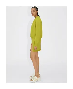 Bottega Veneta High-waisted Knit Mini Skirt With Chain Detail