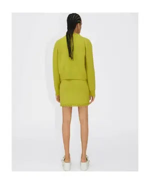 Bottega Veneta High-waisted Knit Mini Skirt With Chain Detail