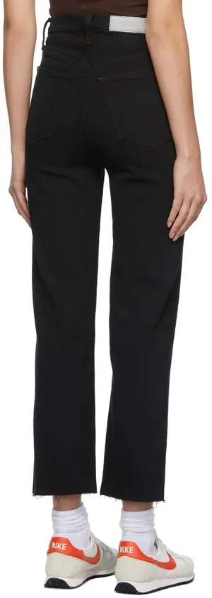 RE/DONE High-rise Straight-leg Jeans - Black