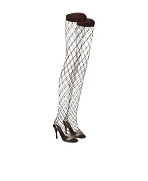 Stella McCartney Slip-on Fishnet Heeled Sandals - Gray